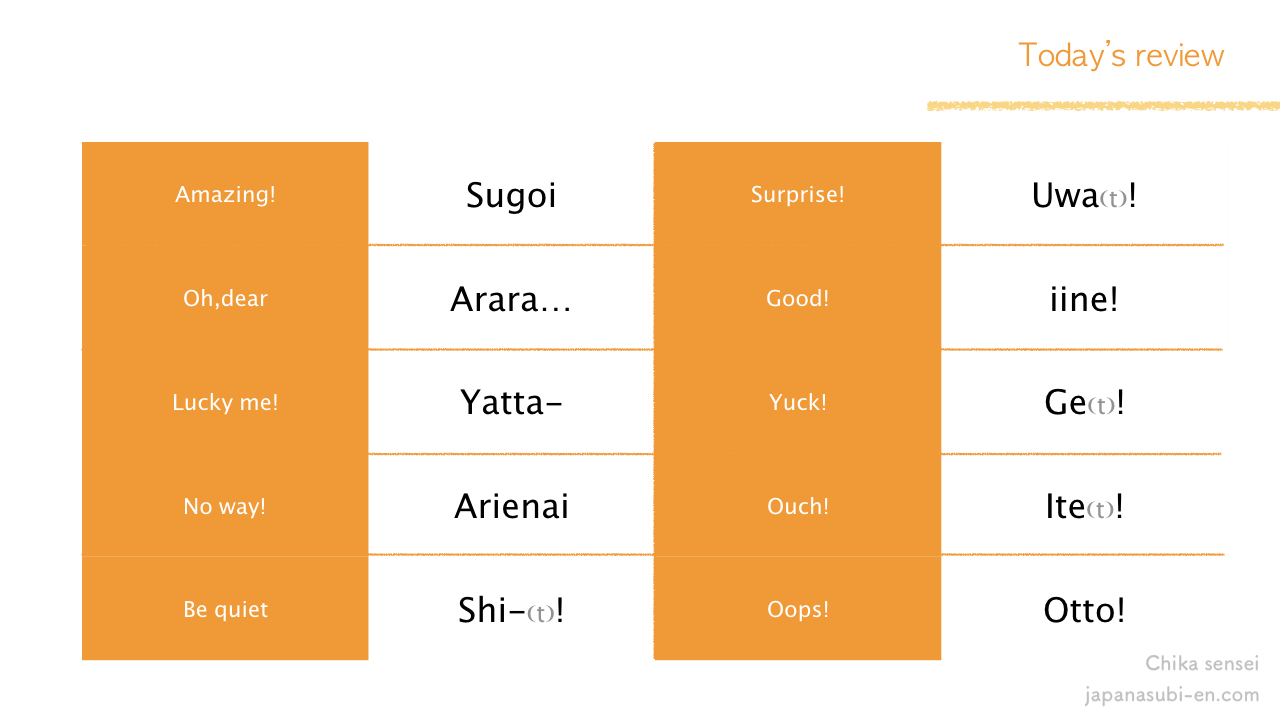 10 Japanese useful interjections! - Chika Sensei's Japanese Academy